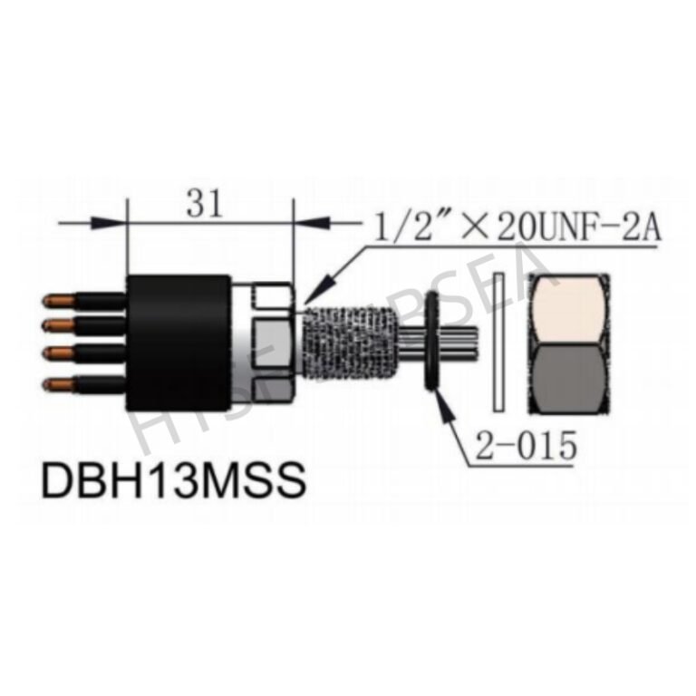 HYSF DBH13MSS Micro Circular Bulkhead Male Connector | 13 Pin Subsea ...